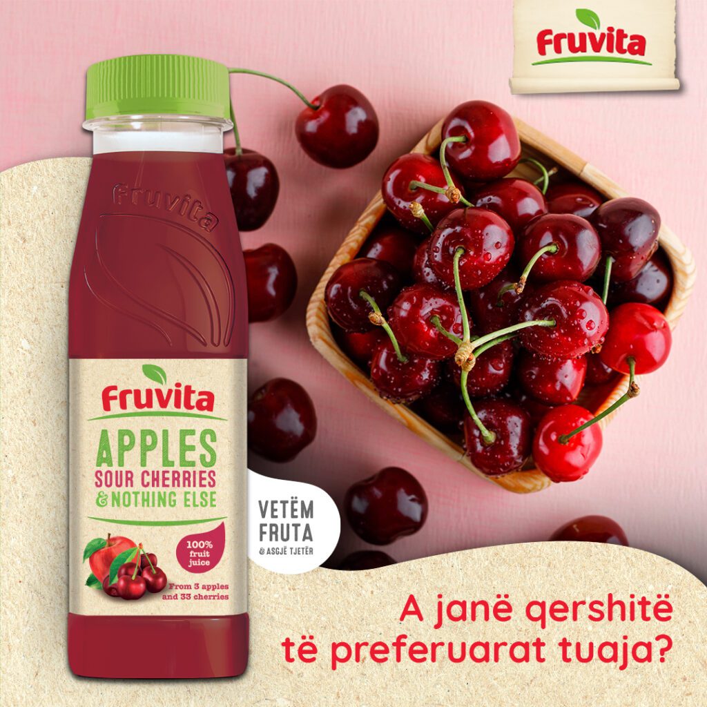 Lëng frutash Fruvita, Mollë dhe Qershi (100%) - BM Group