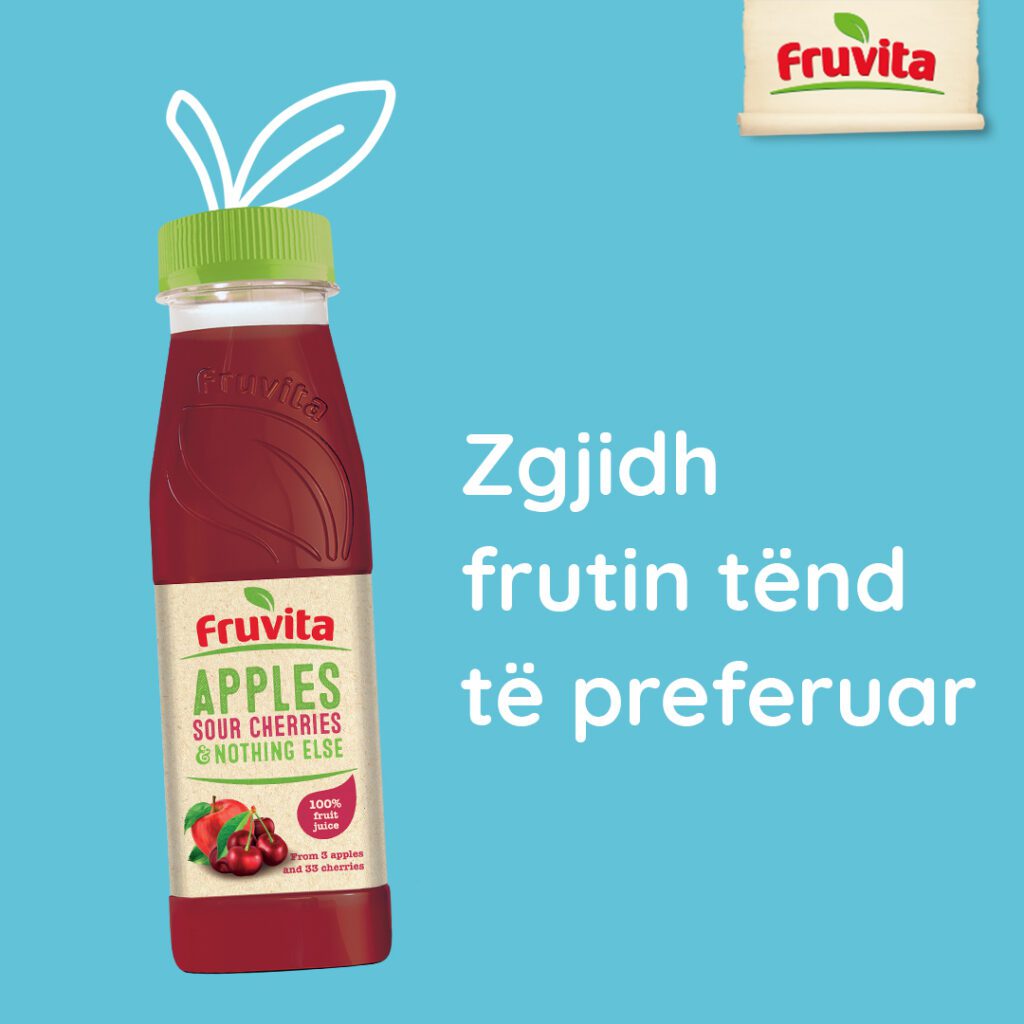 Lëng frutash Fruvita, Mollë dhe Qershi (100%) - BM Group